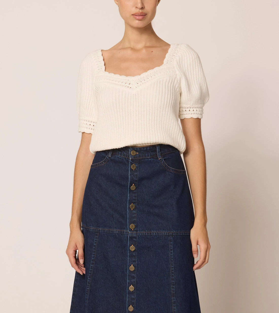 Rowan Sweater Top in Ivory by Cleobella – Catherine Campbell